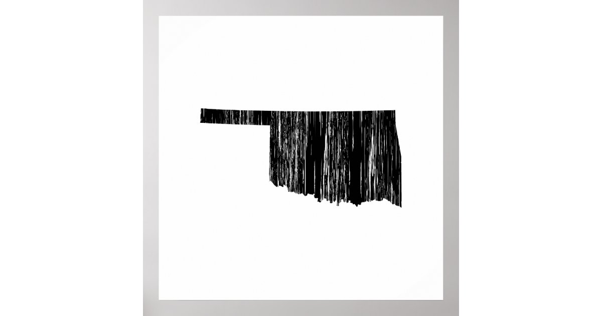 Distressed Oklahoma State Outline Poster | Zazzle