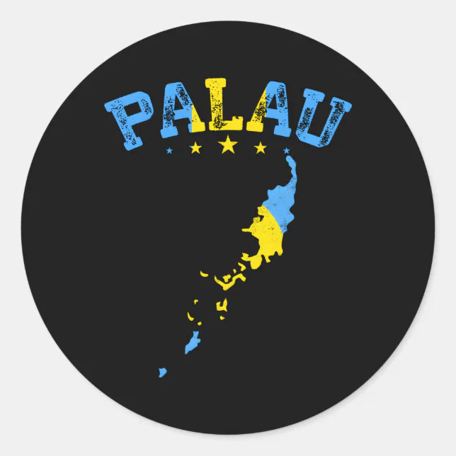 Distressed Palau Flag Patriotic Classic Round Sticker | Zazzle