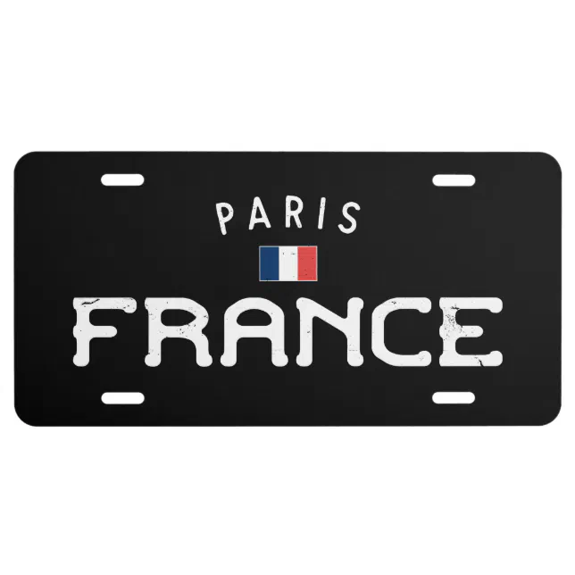 Distressed Paris France License Plate | Zazzle