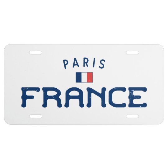 Distressed Paris France License Plate | Zazzle.com