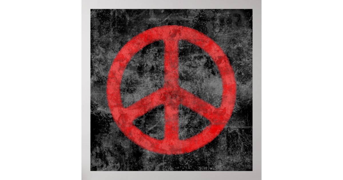 Distressed Peace Sign Poster | Zazzle