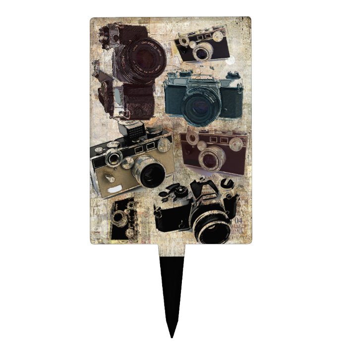 distressed photographer photography retro Camera Cake Topper | Zazzle.com