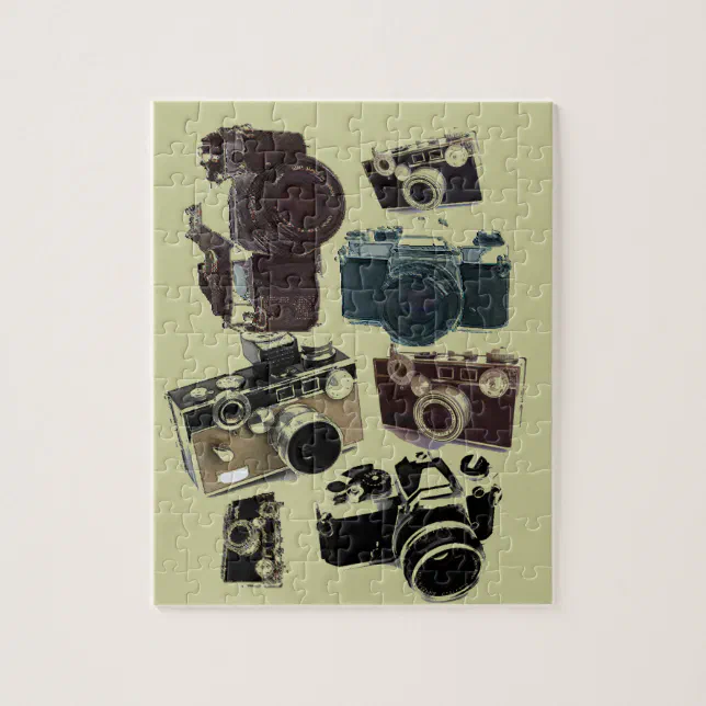 distressed photographer photography retro Camera Jigsaw Puzzle | Zazzle