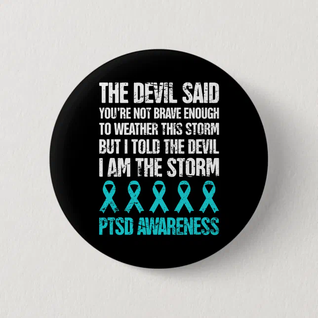Distressed Post Traumatic Stress Ptsd Awareness Button | Zazzle