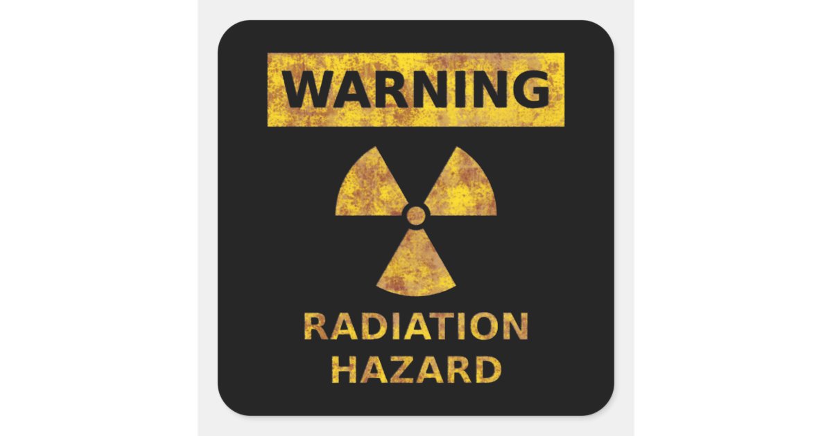 Distressed Radiation Hazard Sticker | Zazzle