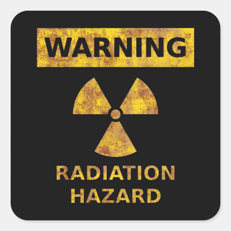 Distressed Radiation Hazard Sticker | Zazzle