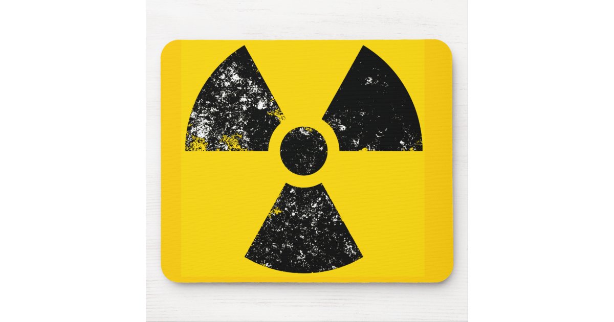 Distressed radiation symbol mouse pad | Zazzle