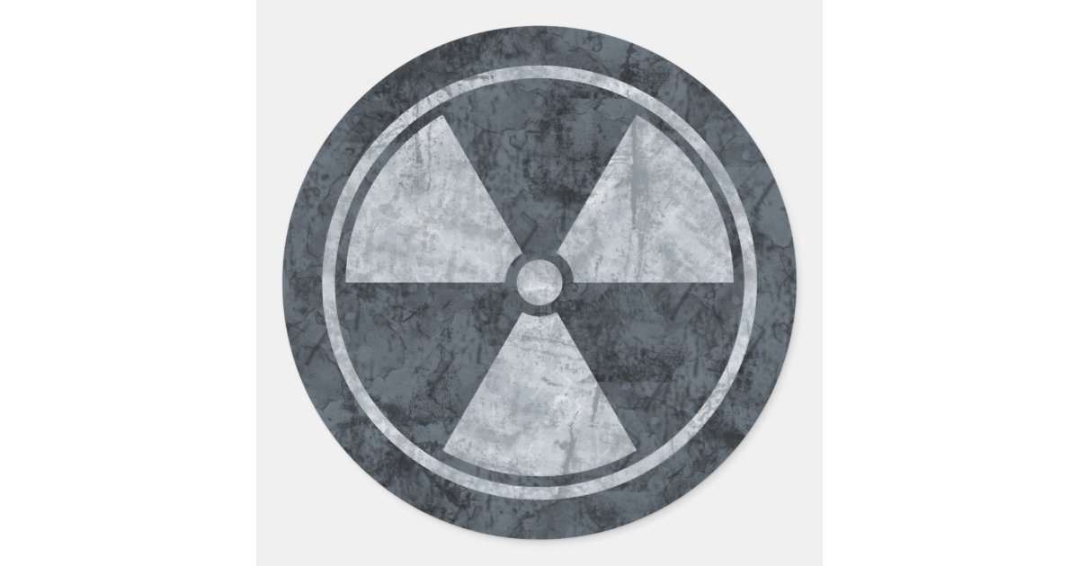 Distressed Radiation Symbol Sticker | Zazzle