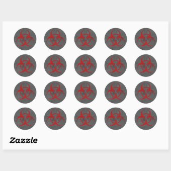 Distressed Red Biohazard Symbol Sticker | Zazzle