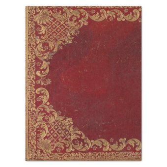 Distressed Red Book Cover Decoupage Sheet | Zazzle