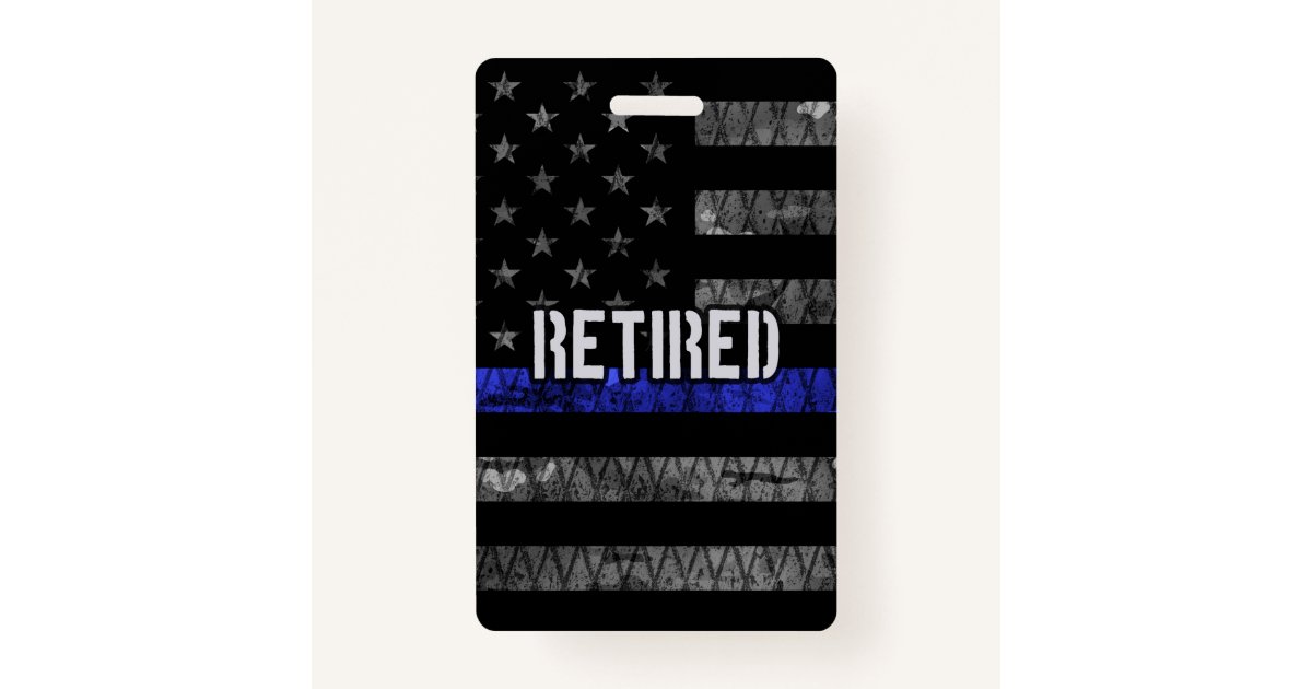 Distressed Retired Police Flag Badge | Zazzle