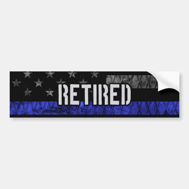 Distressed Retired Police Flag Bumper Sticker | Zazzle