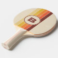 Distressed Retro Striped Dark with Initial Ping Pong Paddle | Zazzle