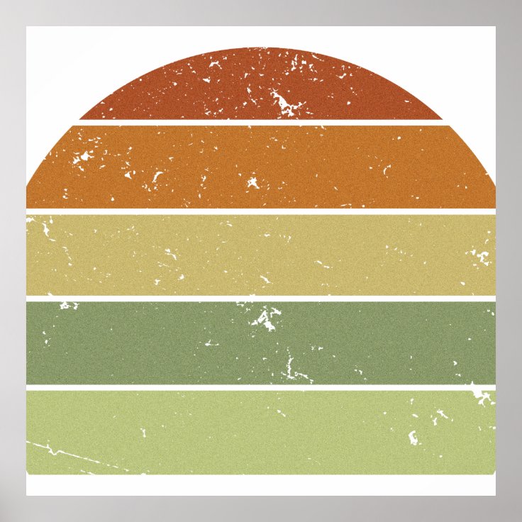 Distressed Retro Sunset Poster | Zazzle