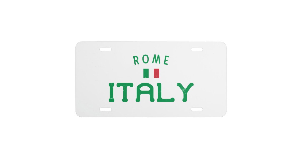 Distressed Rome Italy License Plate | Zazzle