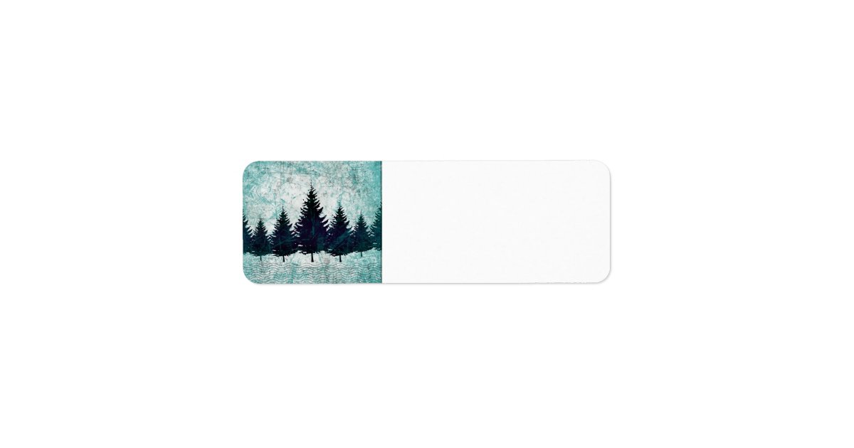 Distressed Rustic Evergreen Pine Trees Forest Label | Zazzle