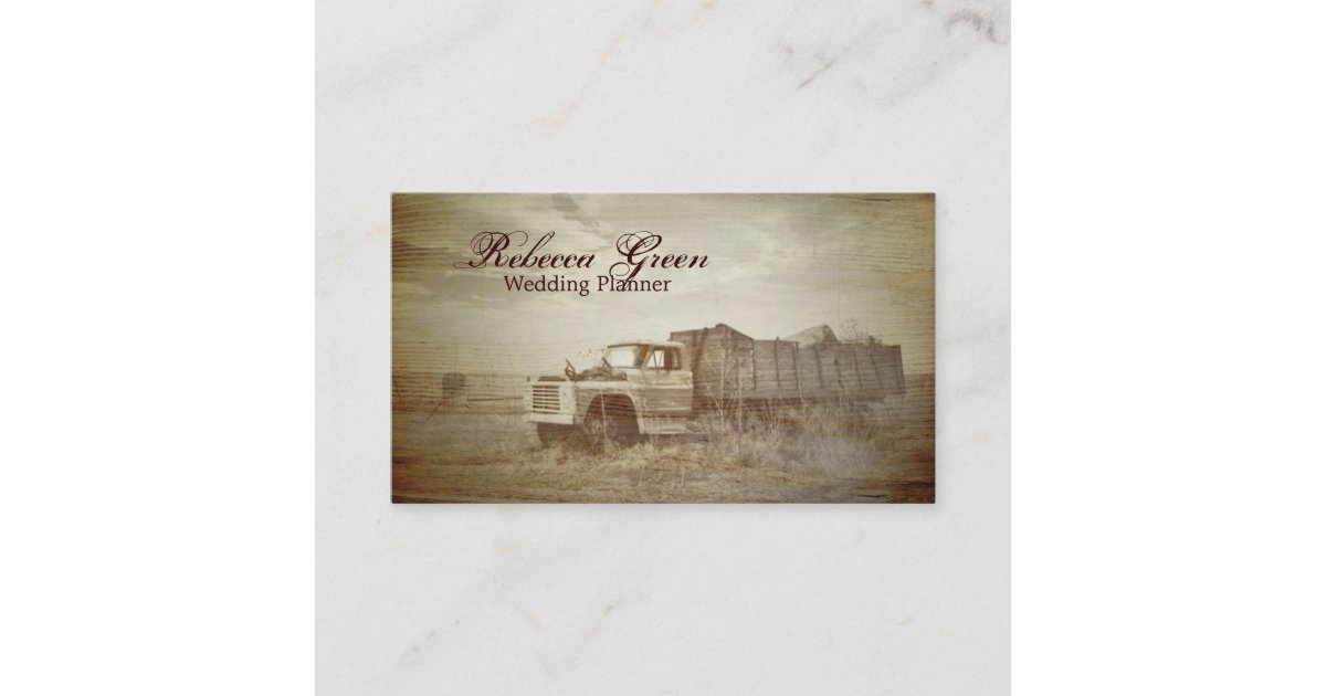 Distressed Rustic western country farm truck Business Card | Zazzle