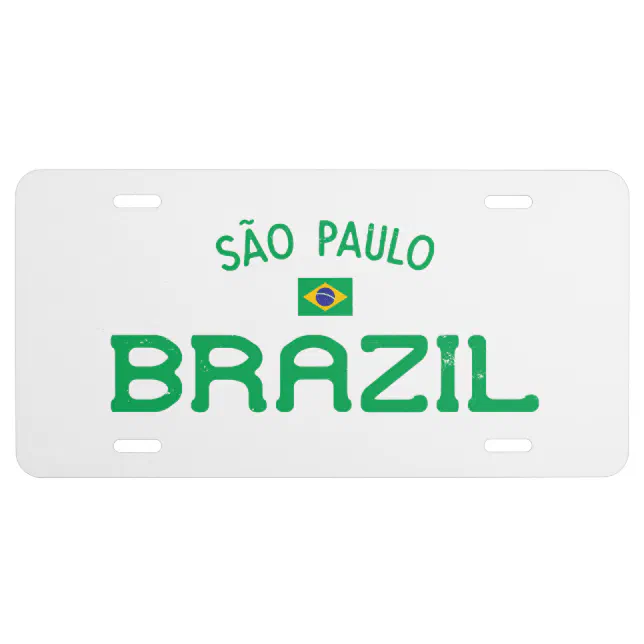 Distressed Sao Paulo Brazil License Plate | Zazzle
