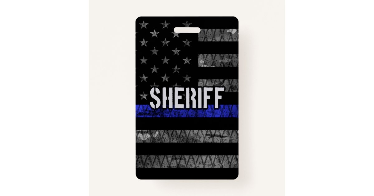 Distressed Sheriff Police Flag Badge | Zazzle