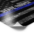 Distressed State Trooper Police Flag Photo Print | Zazzle