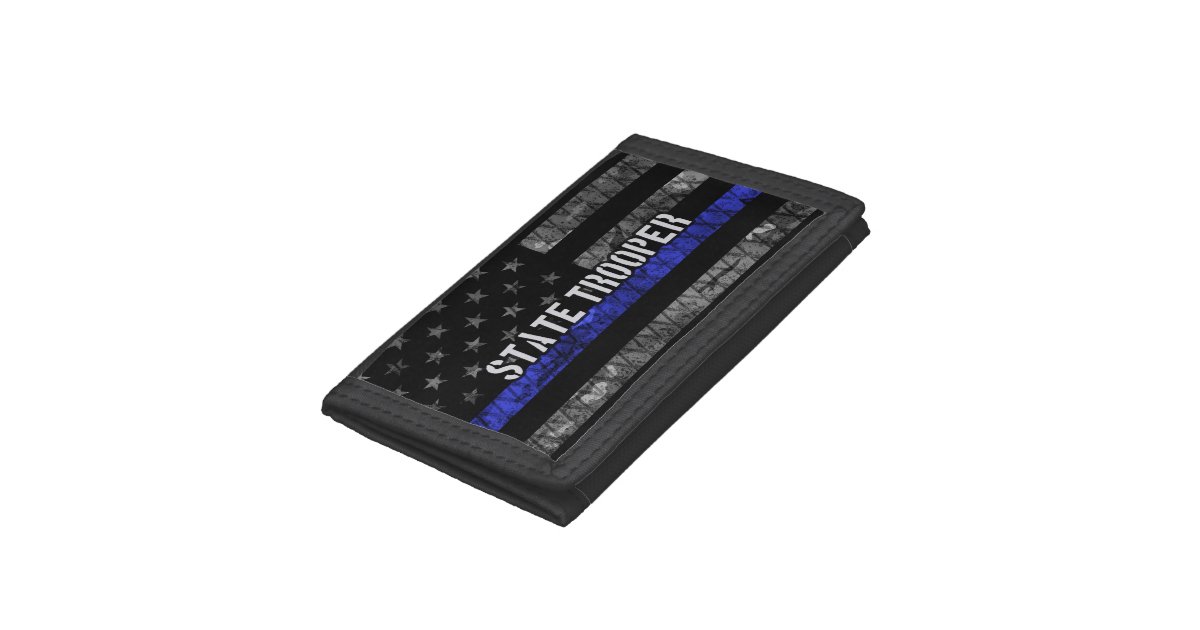 Distressed State Trooper Police Flag Trifold Wallet | Zazzle