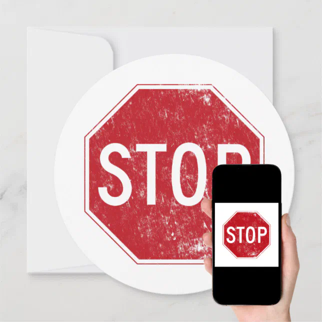 Distressed Stop Sign Invitation | Zazzle