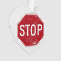 Distressed Stop Sign Ornament | Zazzle