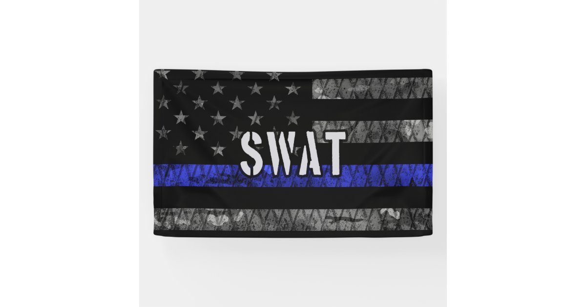 Distressed SWAT Police Flag Banner | Zazzle