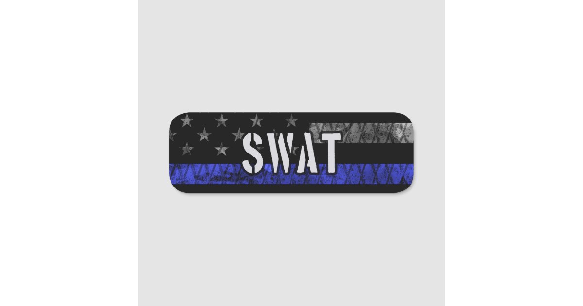 Distressed SWAT Police Flag Name Tag | Zazzle