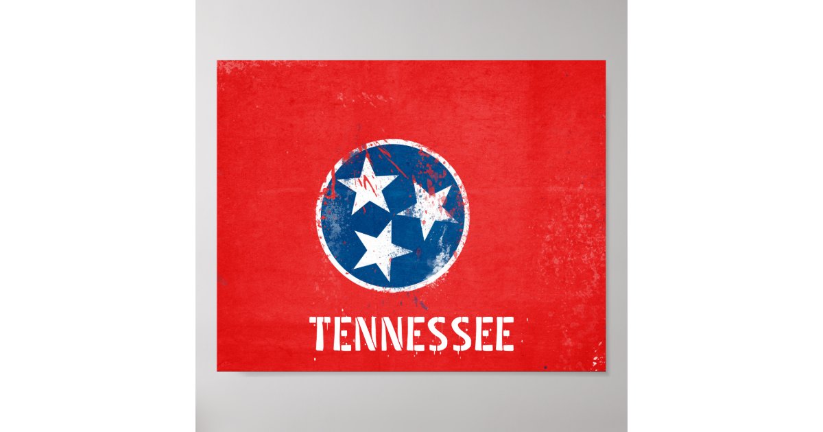 Distressed Tennessee Flag Poster | Zazzle