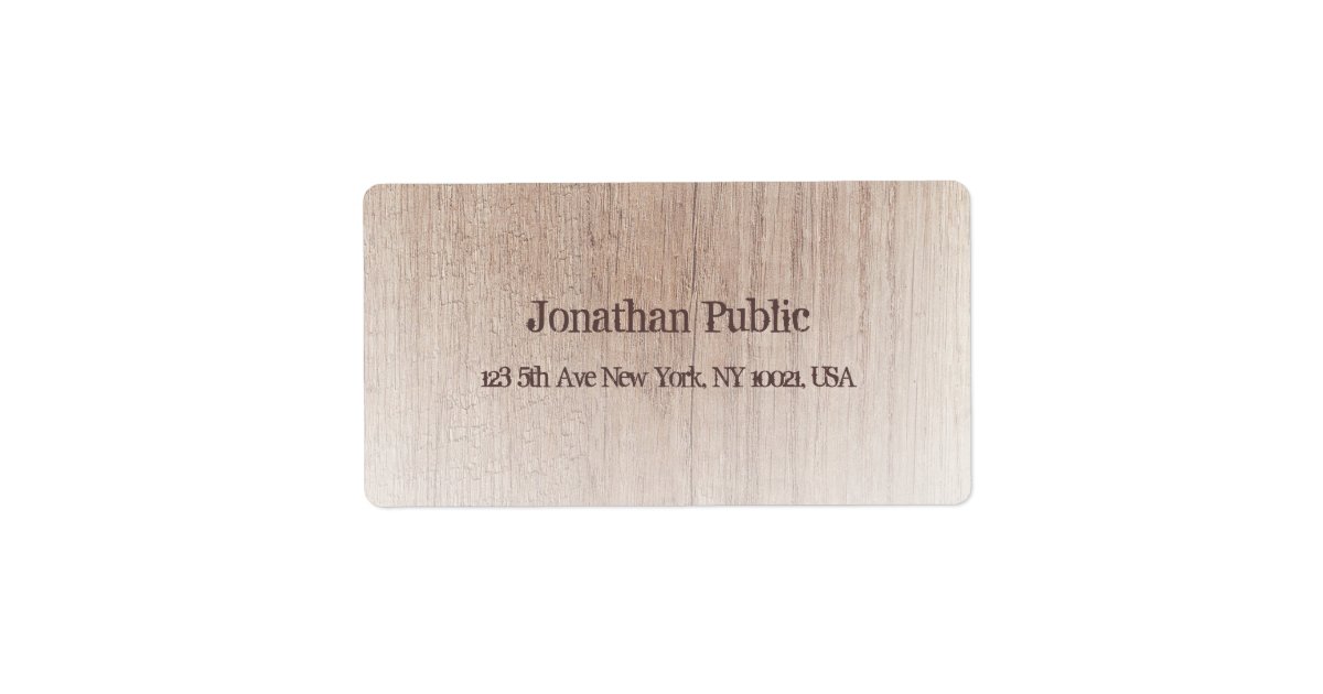 Distressed Text Template Wood Board Look Shipping Label | Zazzle