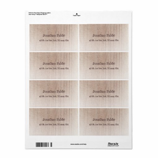 Distressed Text Template Wood Board Look Shipping Label | Zazzle