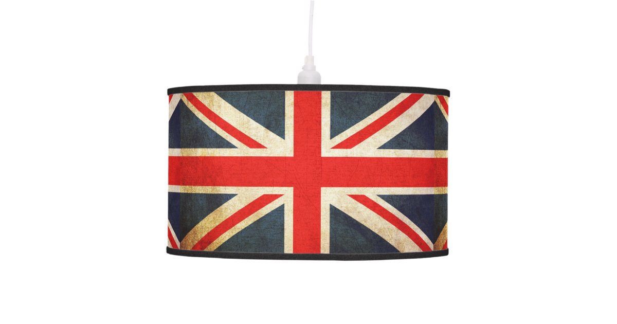Distressed UK Flag Union Jack Pendant Lamp | Zazzle