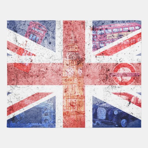 Distressed UK Union Jack Flag Collage Rug | Zazzle