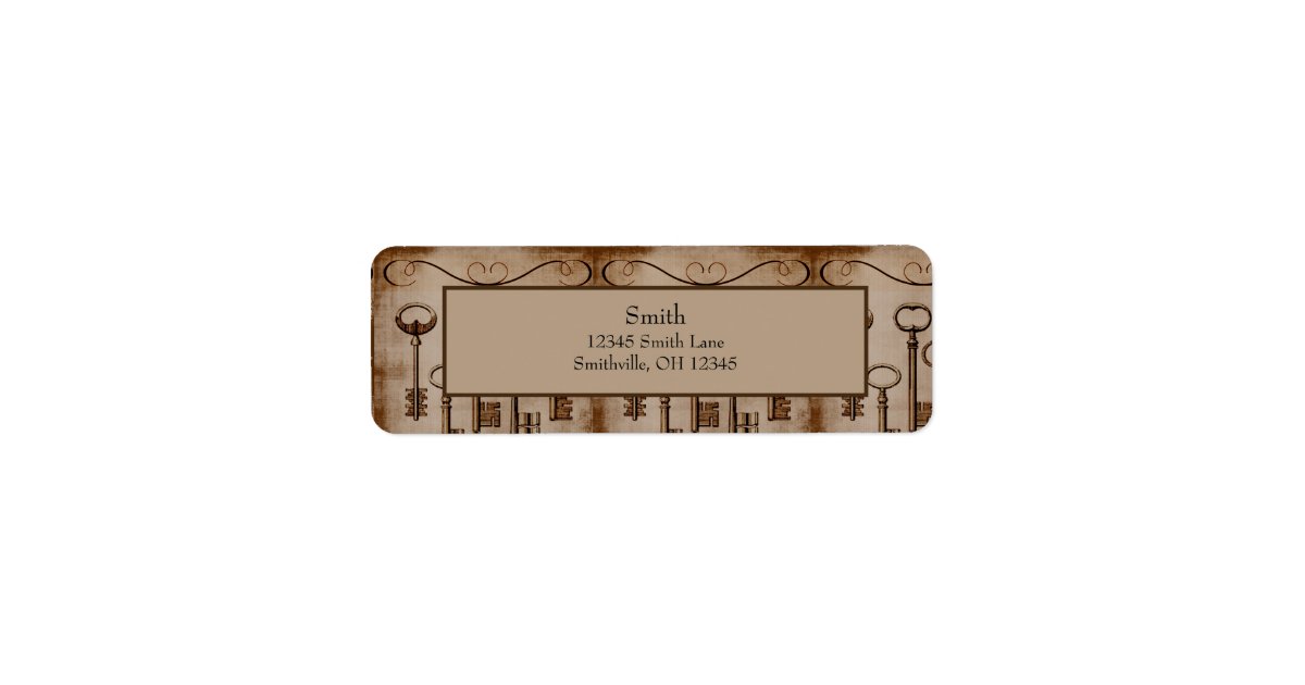 Distressed Victorian Vintage Antique Skeleton Keys Label | Zazzle