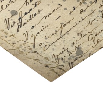 Distressed Vintage Hand Written Script Decoupage Tissue Paper | Zazzle