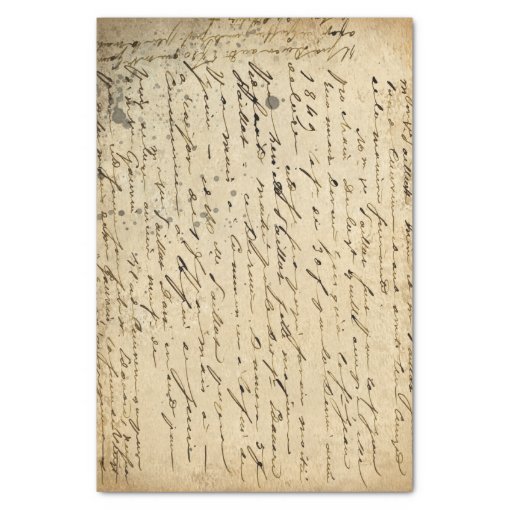 Distressed Vintage Hand Written Script Decoupage Tissue Paper | Zazzle