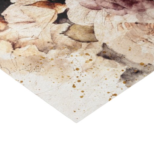 Distressed Watercolor Roses Tissue Paper | Zazzle