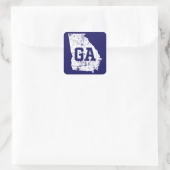Distressed White Georgia State Map Sticker | Zazzle