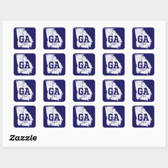 Distressed White Georgia State Map Sticker | Zazzle