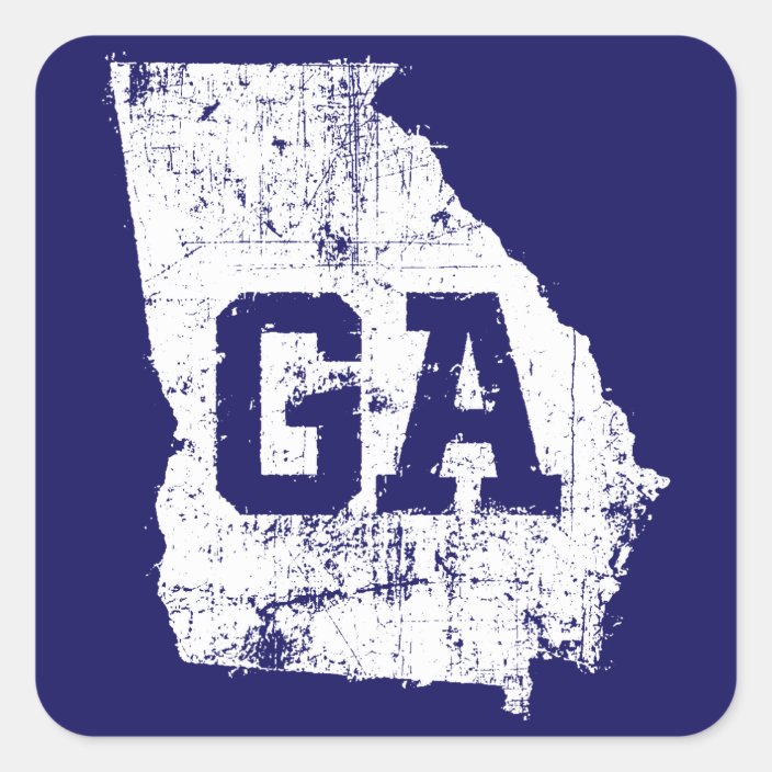 Distressed White Georgia State Map Sticker | Zazzle