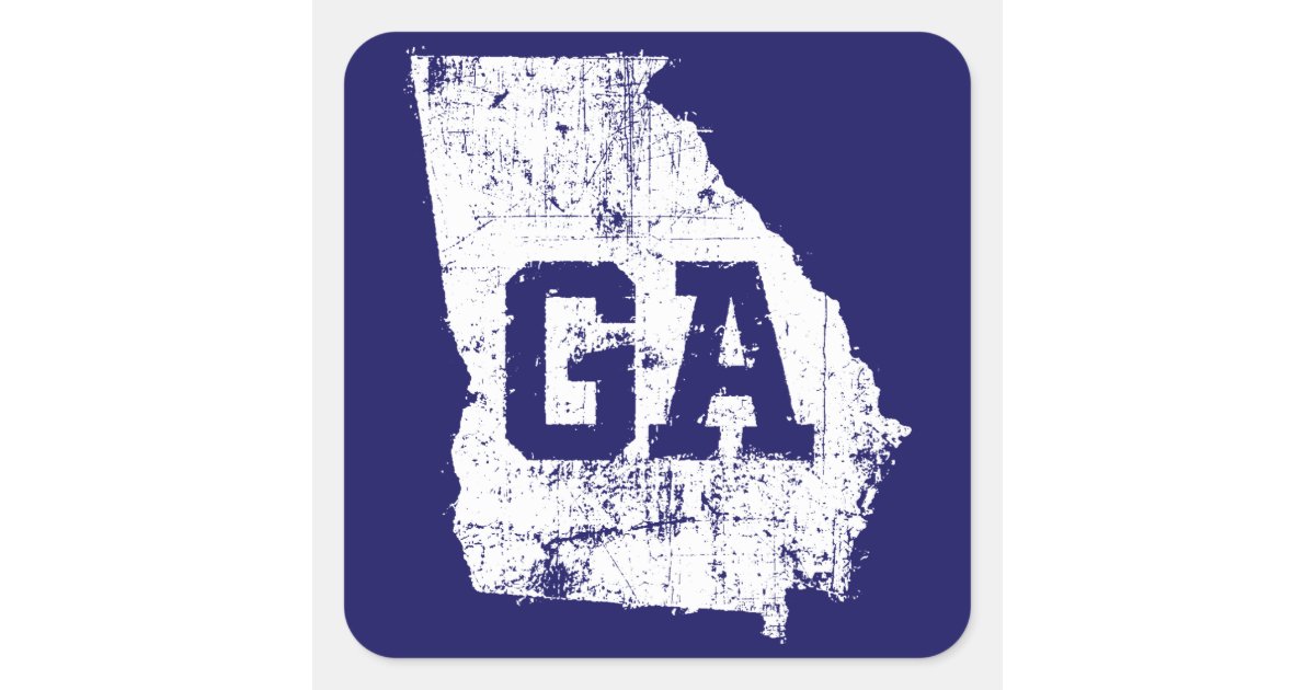 Distressed White Georgia State Map Sticker | Zazzle