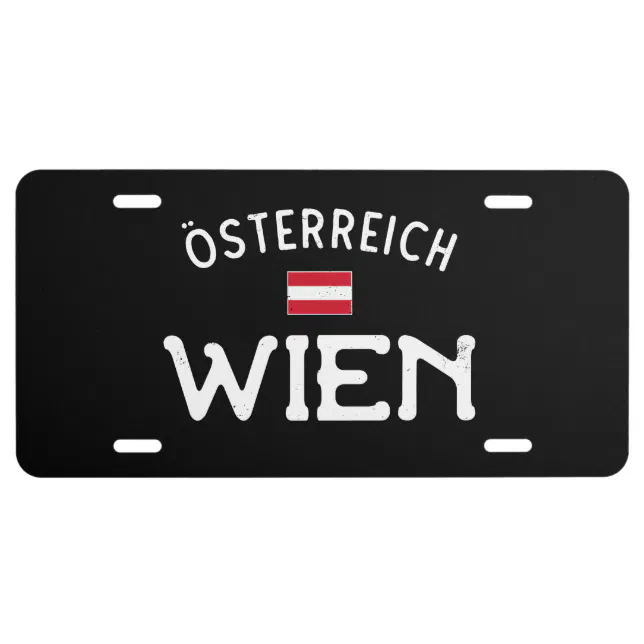 Distressed Wien Osterreich (Vienna Austria) License Plate | Zazzle