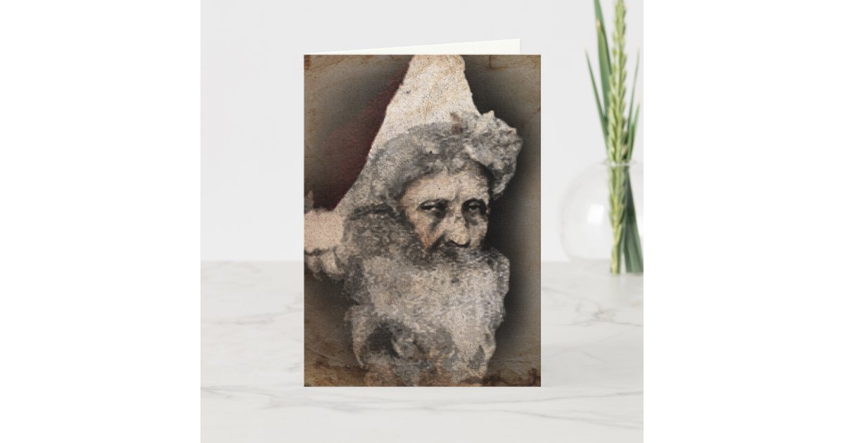 Disturbing Creepy Santa Face Christmas Card | Zazzle