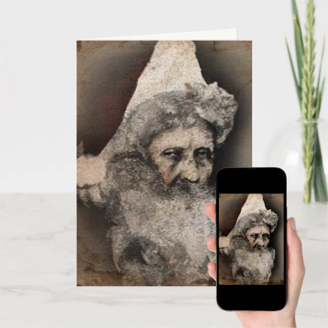 Disturbing Creepy Santa Face Christmas Card | Zazzle