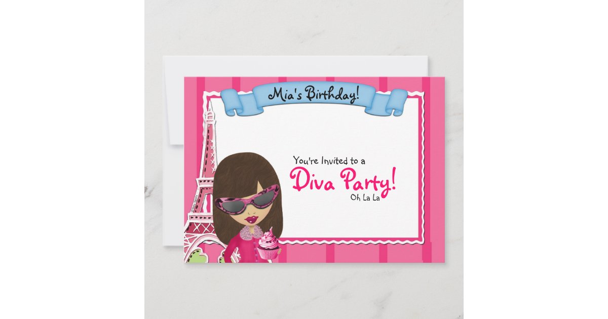 Diva Birthday Invitation | Zazzle