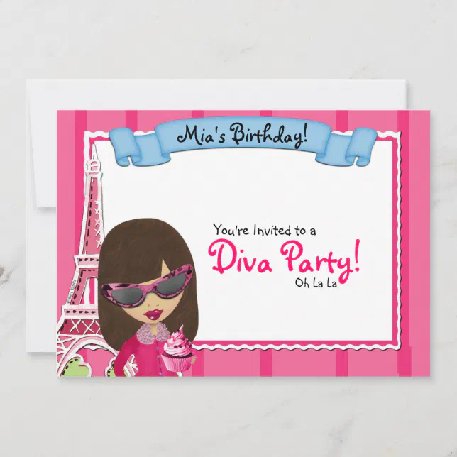 Diva Birthday Invitation | Zazzle