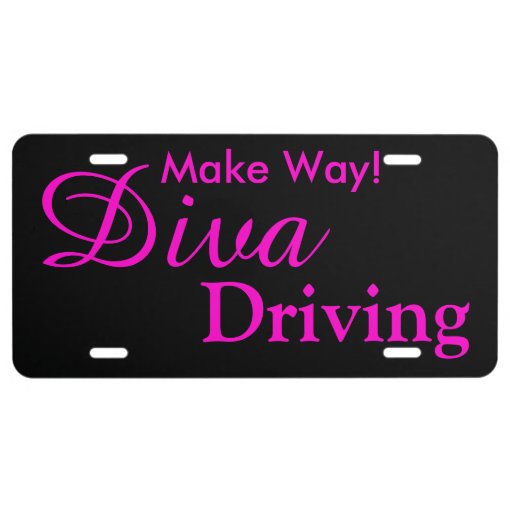 Diva Driving License Plate | Zazzle