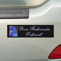 Diva Fashionista In Blue I Bumper Sticker | Zazzle