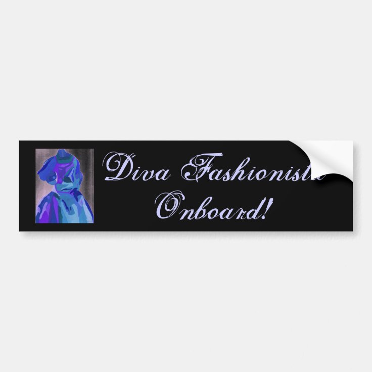 Diva Fashionista In Blue I Bumper Sticker | Zazzle